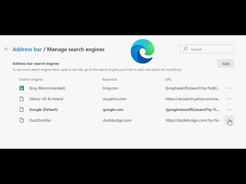 Change Search From Bing to Google or Yahoo or DuckDuckGo In Edge