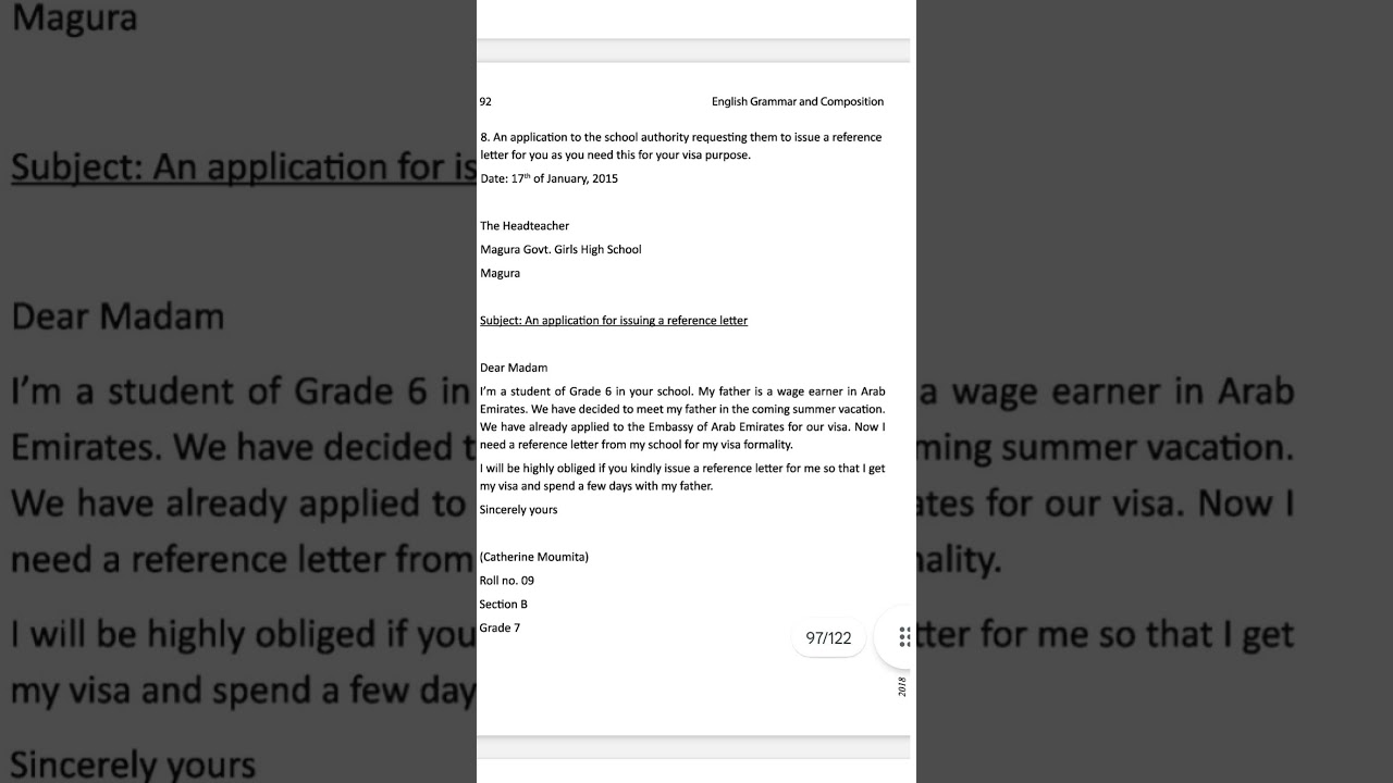 write an application  for issuing a reference letter