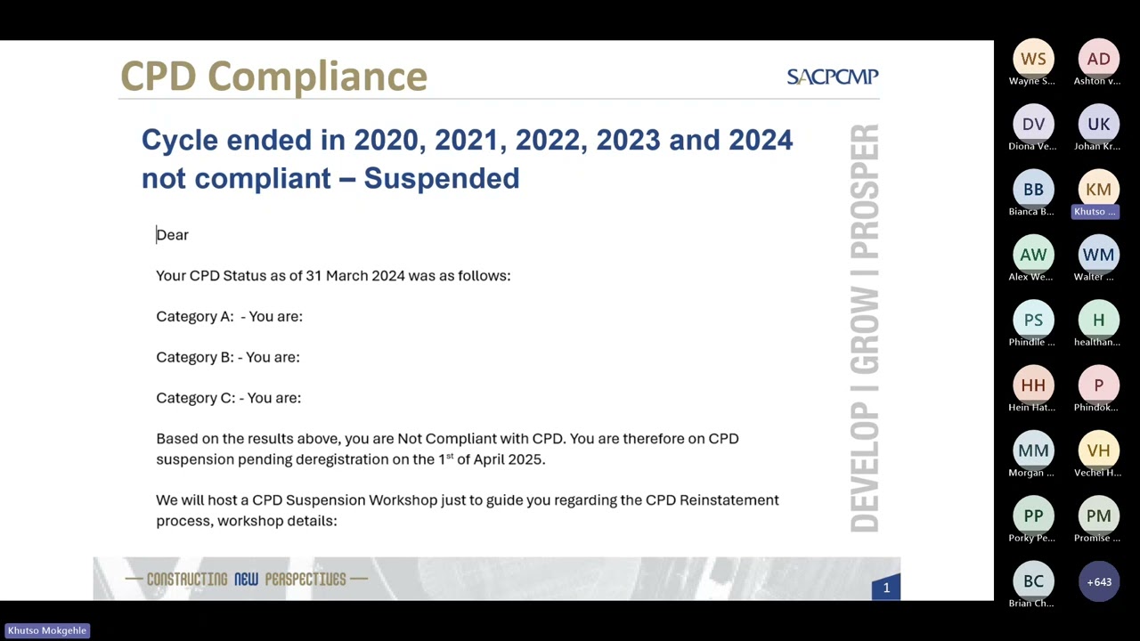 SACPCMP CPD Workshop