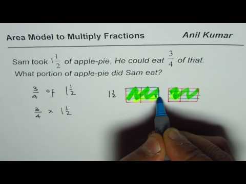 How to Find Three Fourths of One and Half of an Apple Pie in Fractions