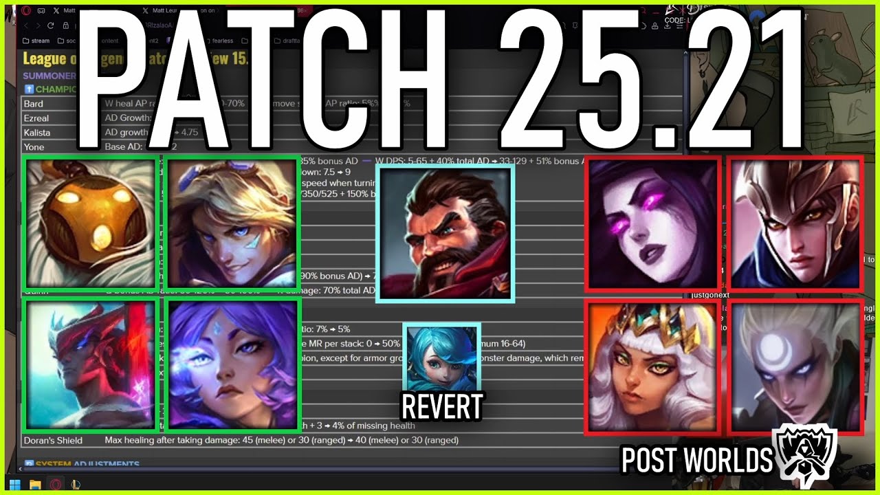 Nemesis reacts to FULL PATCH PREVIEW 25.21! POST WORLDS PATCH!