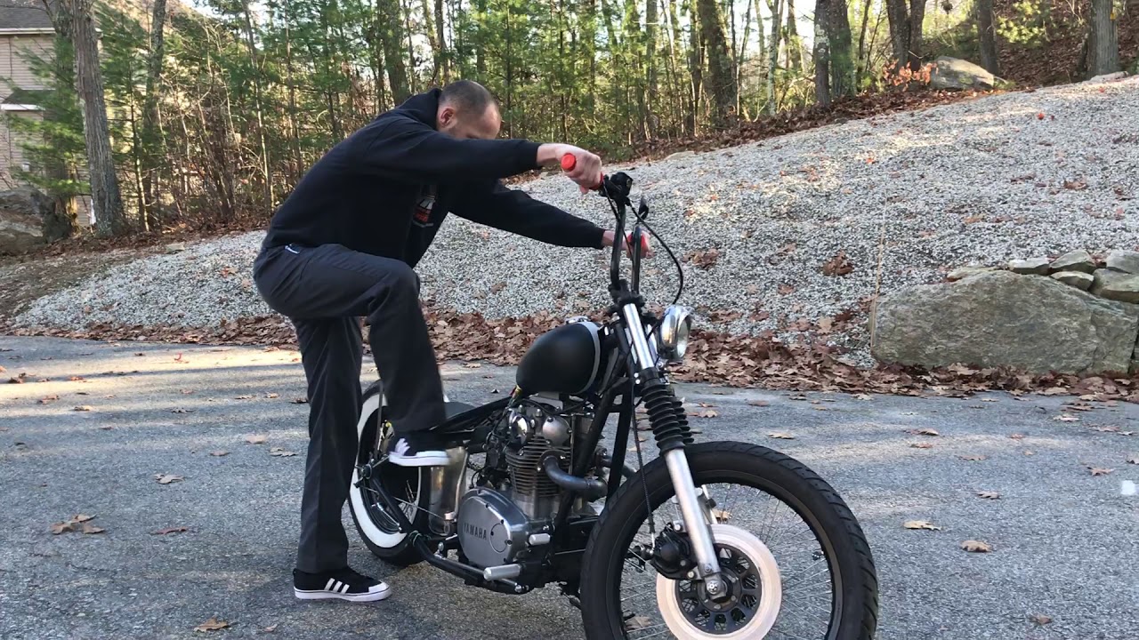 XS650 Chopper Bobber - basement built chopper - Jockey shift test drive
