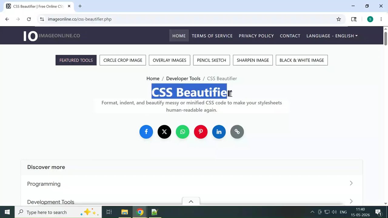CSS Beautifier by ImageOnline.co: Free Online Formatter Tutorial
