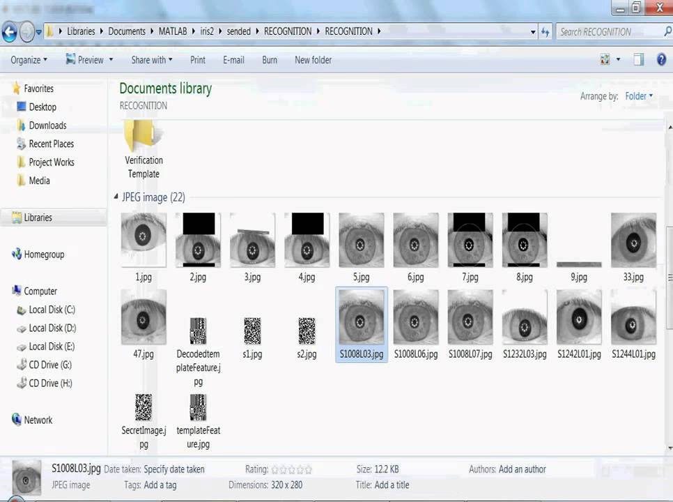 Iris Recognition using Wavelet Transform Matlab Detection IE