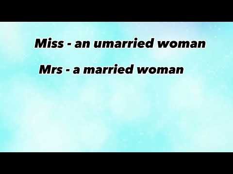 What's the difference between Mrs Miss Ms, and Mr?