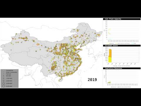 Timelapse showing stranded assets & cumulative emissions from China’s current & planned coal plants