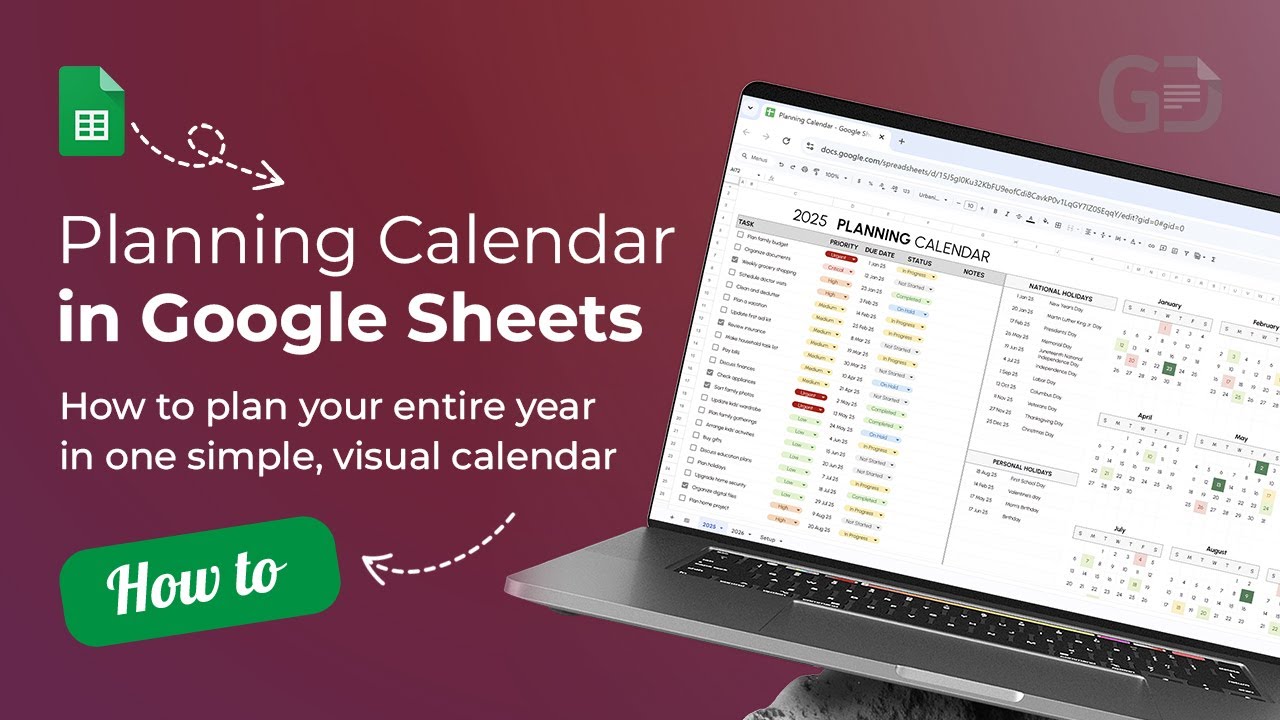 How to use a Planning Calendar in Google Sheets