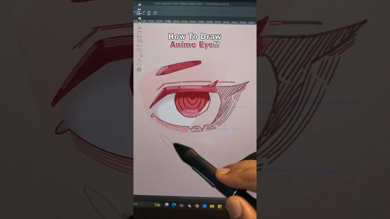 Easy Anime Eye Drawing Process!! ✏️ #digitalart #shorts #drawing #art #digitaldrawing
