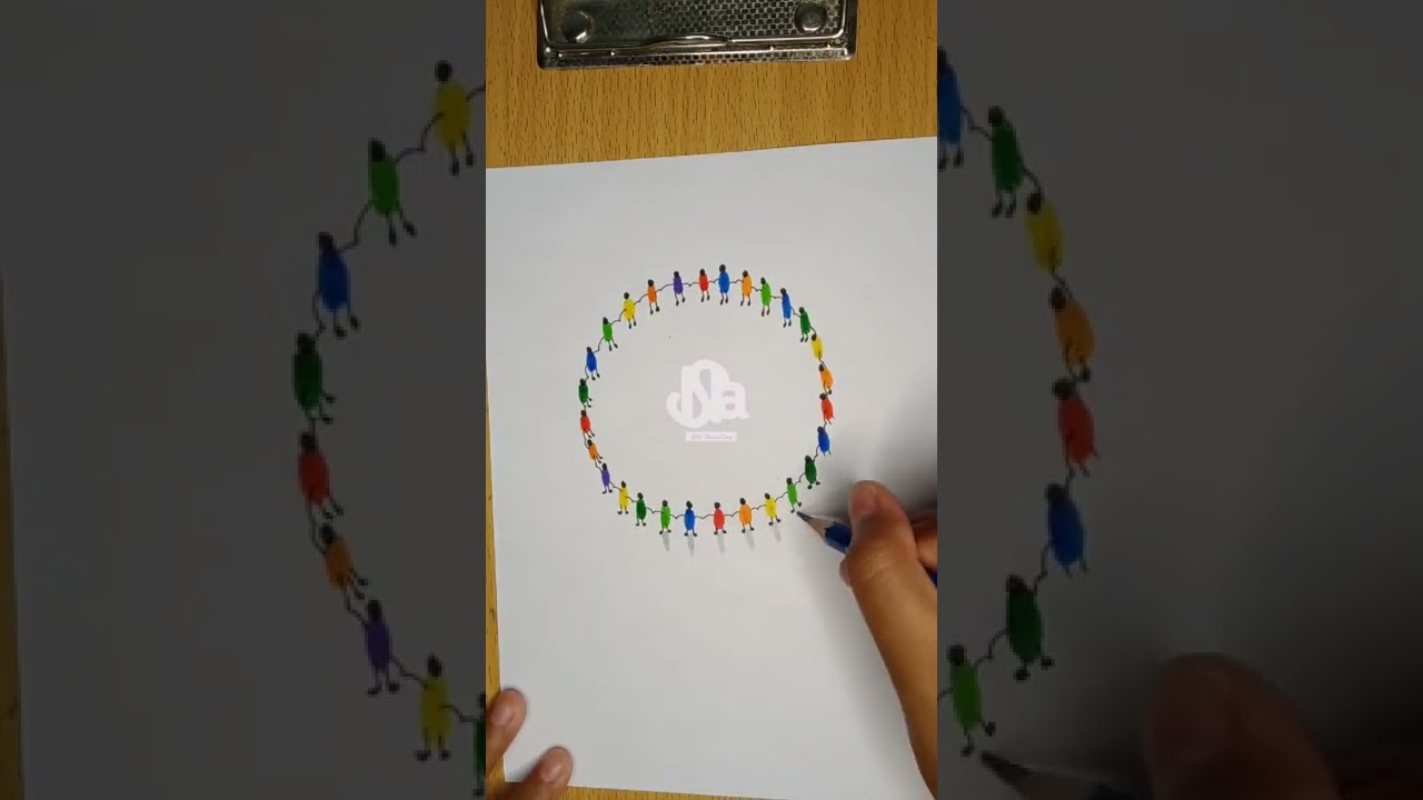 Gambar 3d orang bergandengan tangan?😱#shorts#art#artdrawing#3d