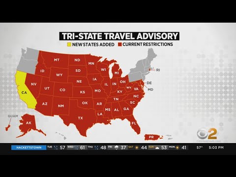 California Added To Tri-State Area's COVID Travel Advisory List