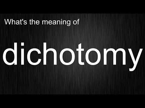 What's the meaning of "dichotomy", How to pronounce dichotomy?