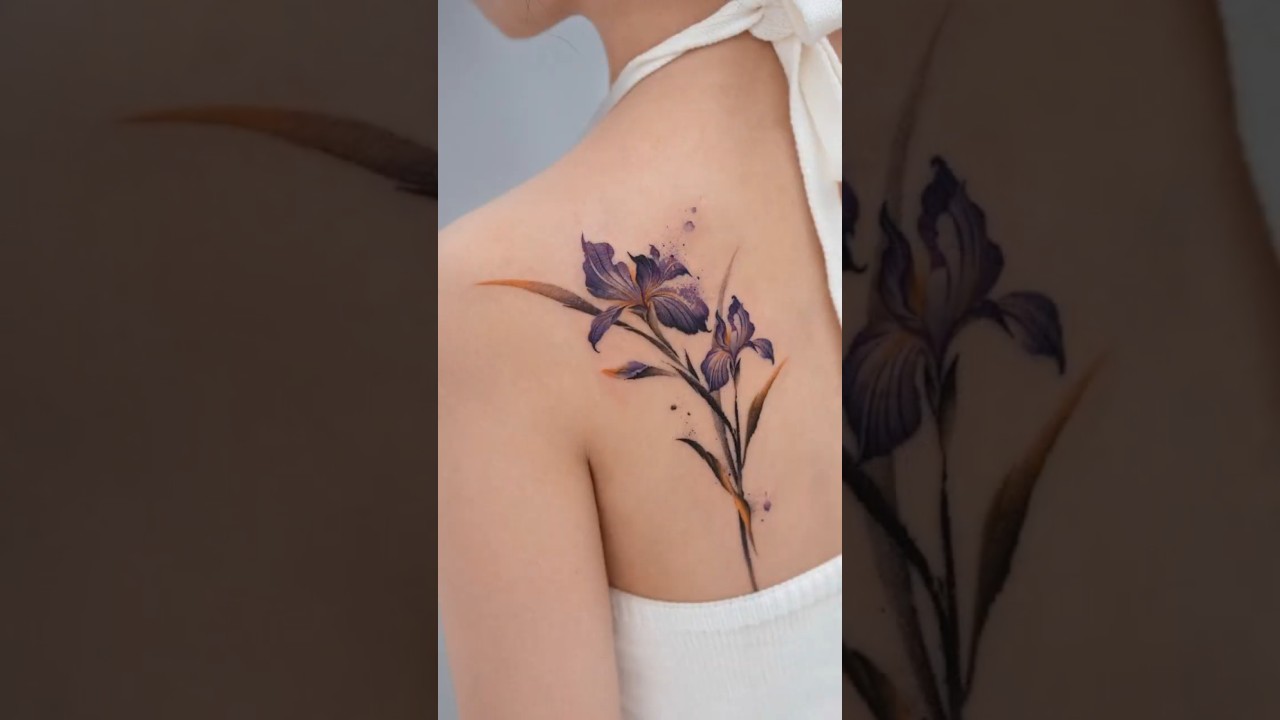 Iris Flower Making Process Sharing | Iris Flower Tattoo Purple Iris