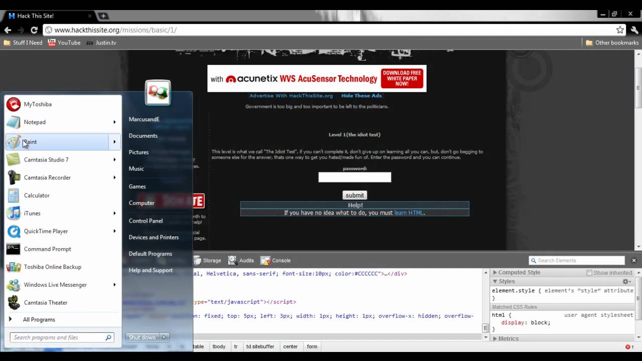 Hackthissite.org - Basic 1