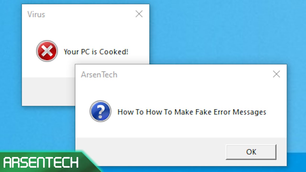 How To Make Fake Error Messages on Any Windows PC