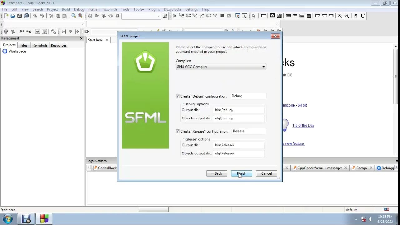 Install SFML with CodeBlock 20.03