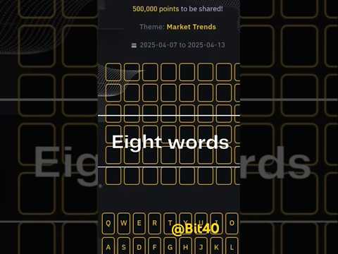 Binance Word of the Day Answer Today 12 April 2025 8 letter Binance #binance #cryptocurrency