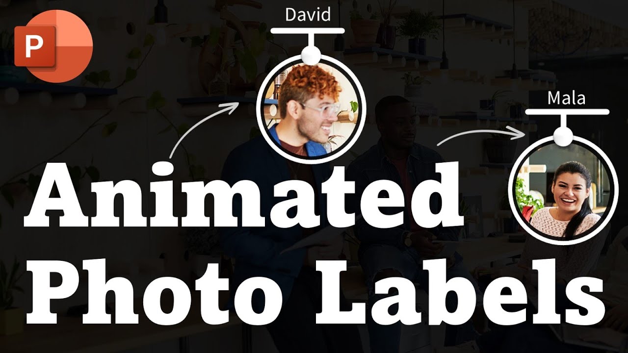 Animated Photo Labels in PowerPoint for Quirky Team Intro