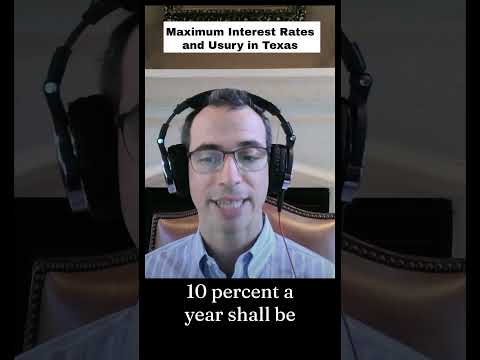 Maximum Interest Rates and Usury Laws in Texas