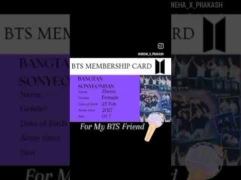 BTS membership card