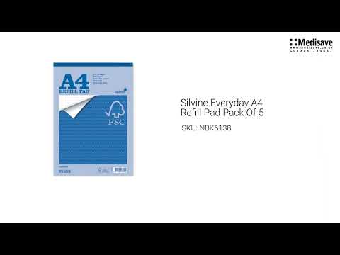 Silvine Everyday A4 Refill Pad Pack Of 5 NBK6138