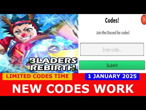 *NEW CODES JANUARY 1, 2025* Bladers:Rebirth ROBLOX | LIMITED CODES TIME