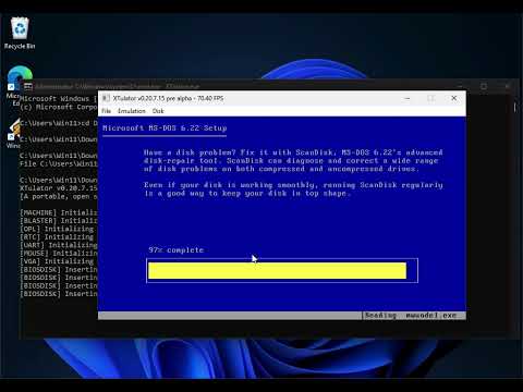 Create 12 MB hard disk image and Install MS DOS 6.22 + WINDOWS 3.0