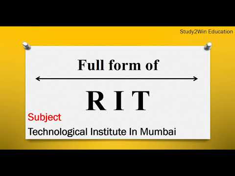 RIT ka full form | Full form of RIT in English | Subject - technological institute in Mumbai