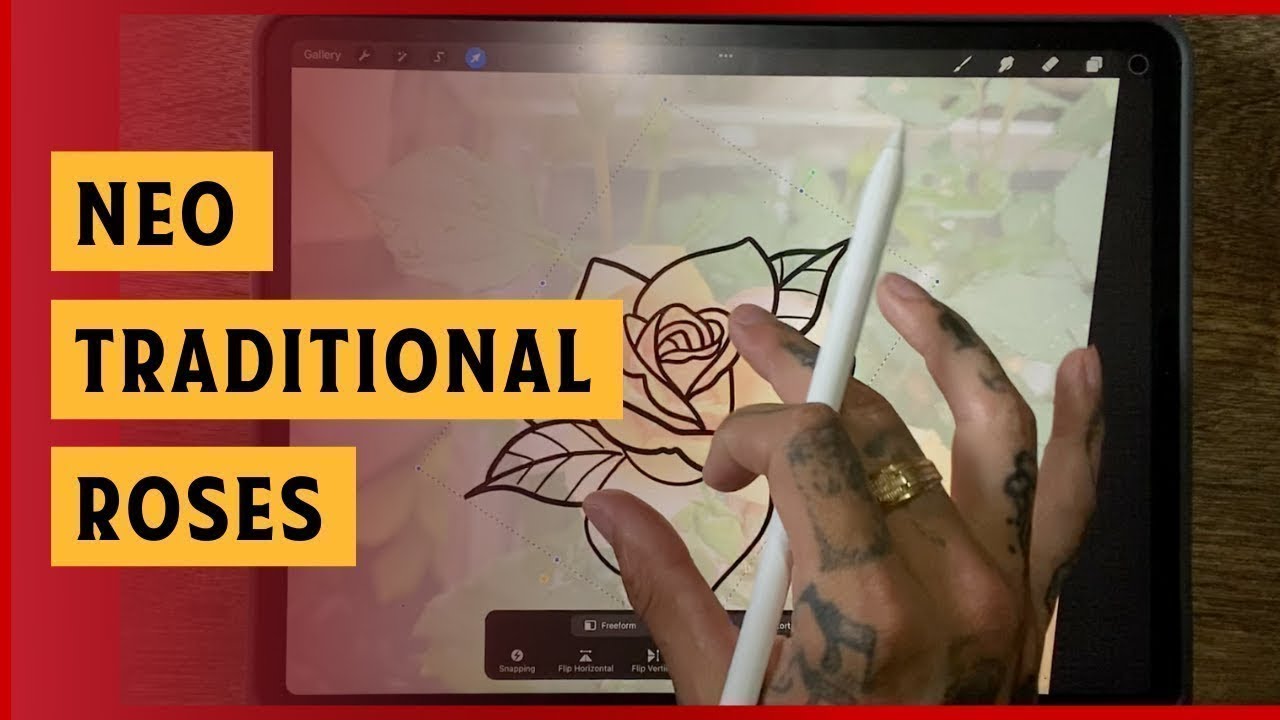 How To Draw Rose Tattoo | Neo Traditional Style Rose