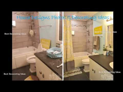 Gray and yellow bathroom design | Pictures of latest modern bathroom toilet decor & interior