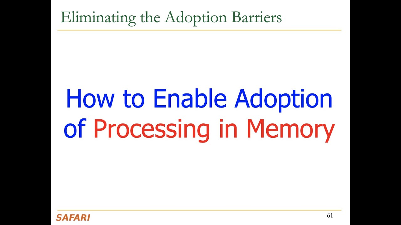Computer Architecture - Lecture 8: Computation in Memory III (ETH Zürich, Fall 2019)