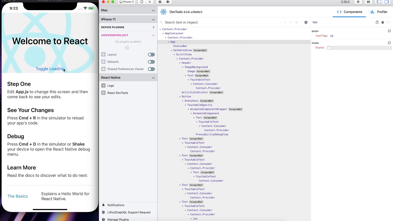 Flipper with React DevTools