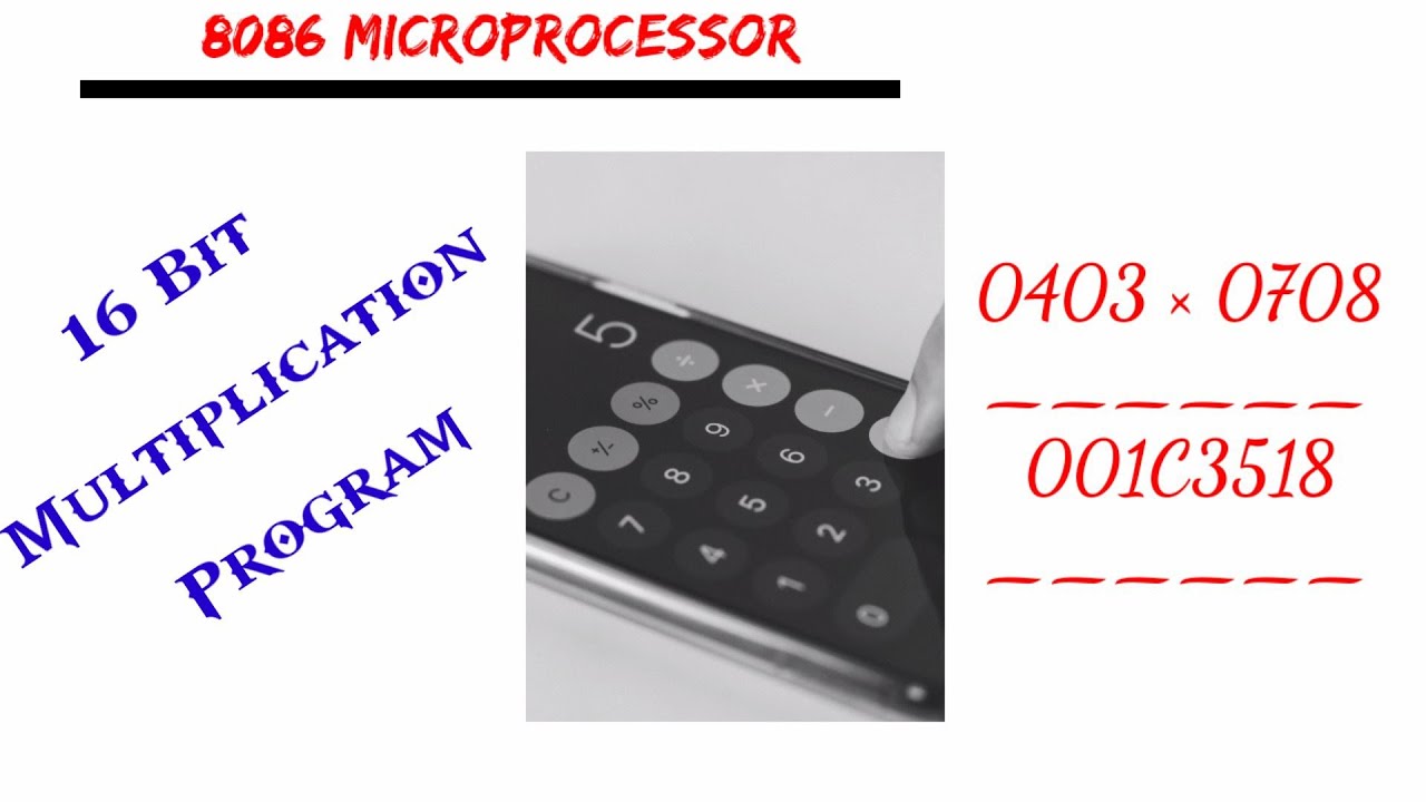 Write an ALP for 16 BIT Multiplication  in 8086 Microprocessor | S Vijay Murugan