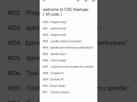 CNC operator M-code in operator,machine operator in hindi machine! m code list! #shorts #youtube
