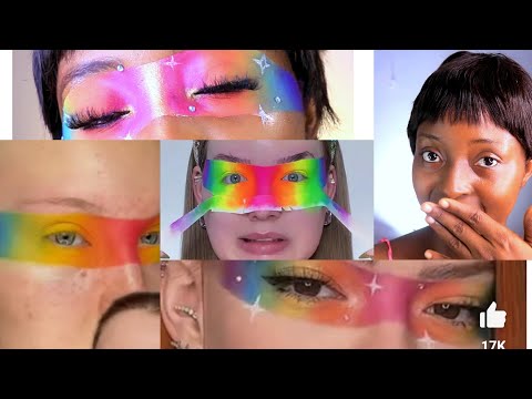 Yay or Nah: Rainbow tape makeup trend ๐ |Detailed