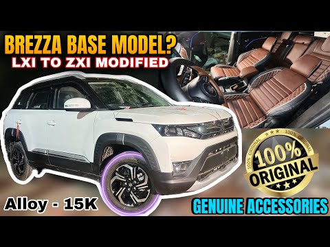 Maruti Brezza Lxi Cng Modification with Price😍 Alloys Rs 15,000 | ArmRest Rs1500 | Discount 100%