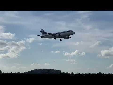 Global X (Retro livery) Lands at runway 9 at Miami international airport