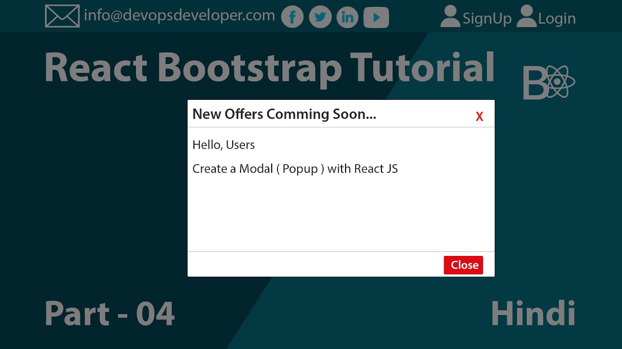 Modal in react bootstrap tutorial | react modal
