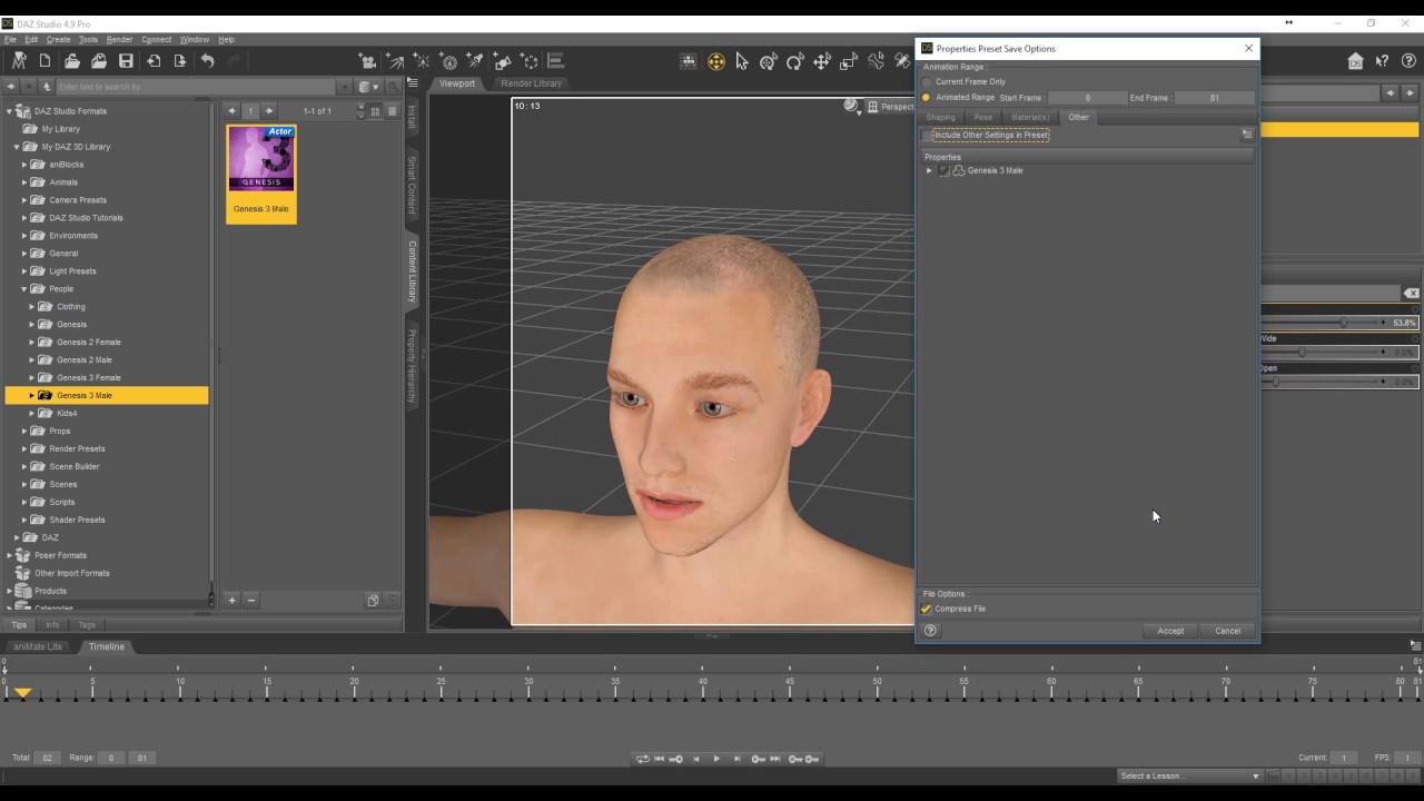 Create the DAZ Studio DUF file with just the expression data in it.