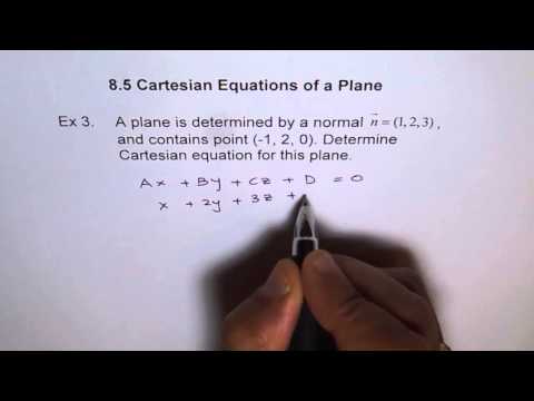 Find Cartesian Equation of Plane Ex3