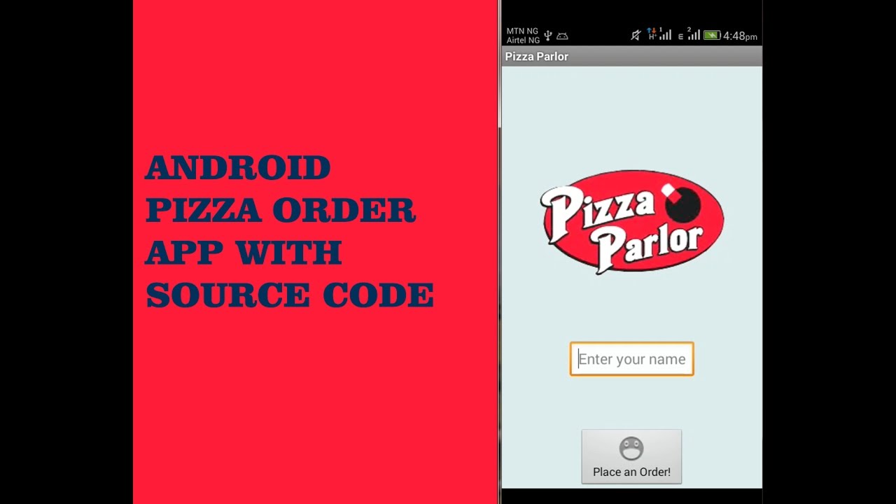 ANDROID PIZZA ORDER APP WITH SOURCE CODE