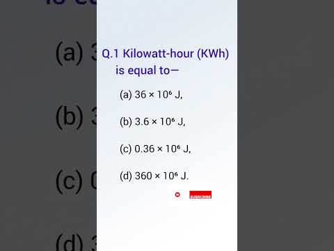 1 Kilowatt-hour (KWh ) is equal to #shorts #work energy and power #class 11th physics โ๏ธ
