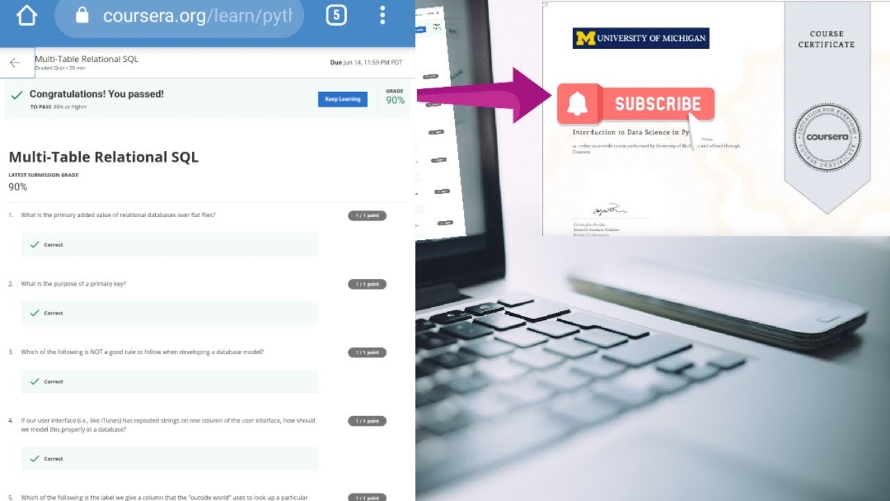 Multi Table Relational SQL || Graded Quiz || Using Databases with Python-COURSERA
