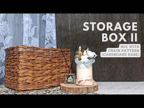 Recycle Newspaper - Chain Pattern Storage Box w/ Cardboard Base | Waste Material Craft | DIY Decor