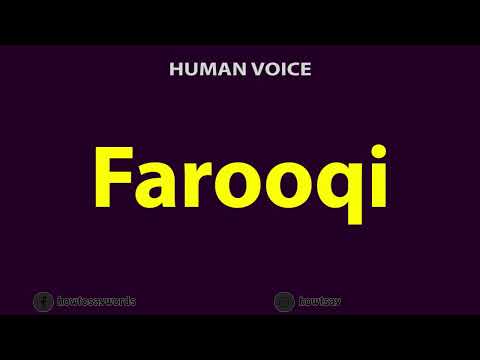 How To Pronounce Farooqi