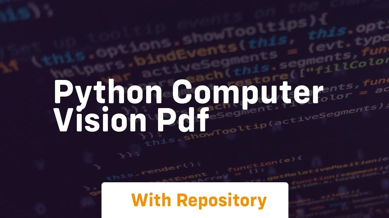 python computer vision pdf