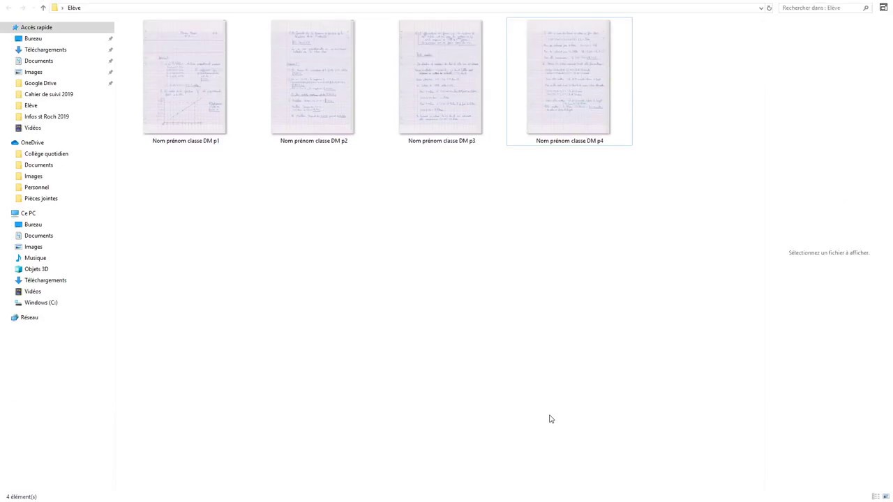 Envoyer un devoir maison en un pdf
