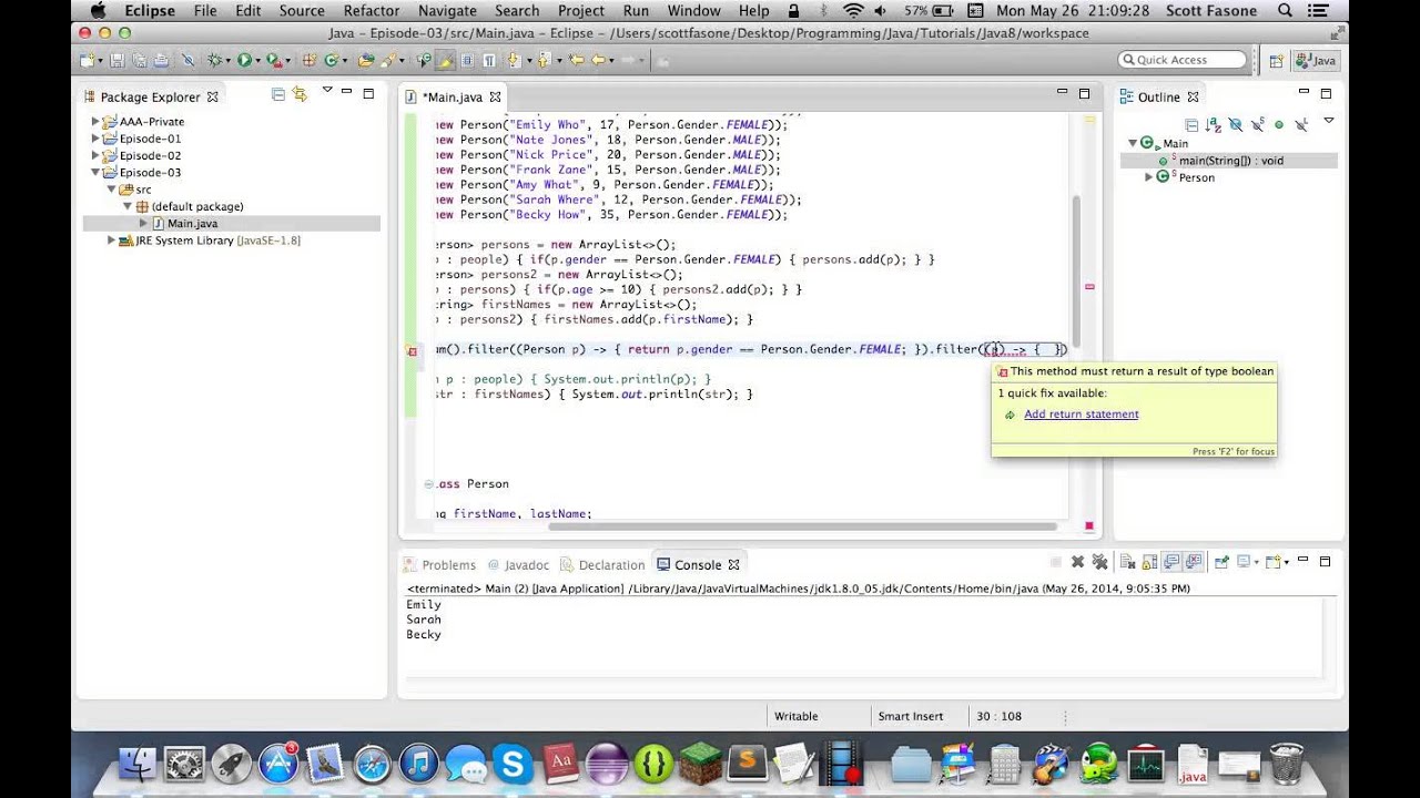 Java 8 Tutorials : Episode 3 - Streams