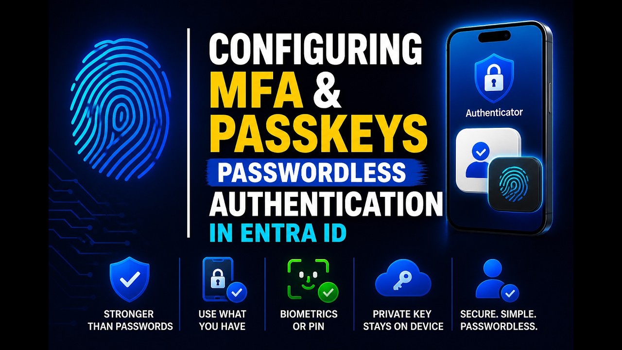 Configuring MFA & Passkeys (Passwordless Authentication) in Entra ID