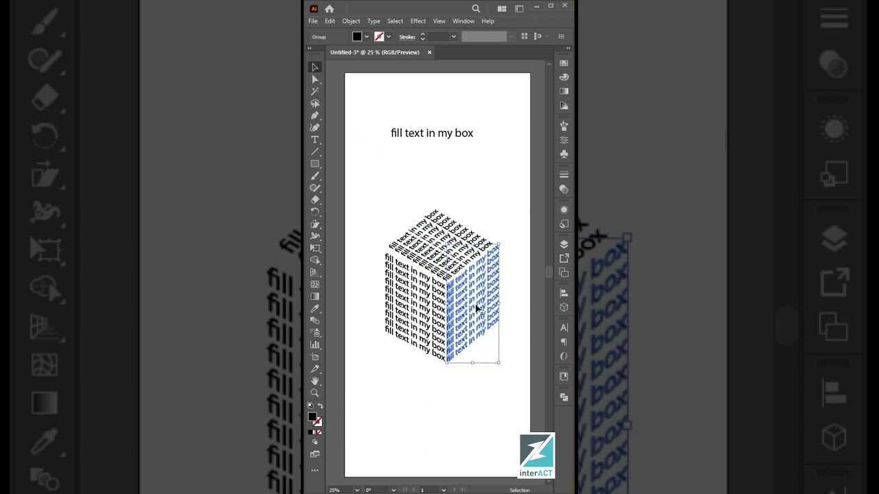 how to fill object with texts typography adobe illustrator tutorial