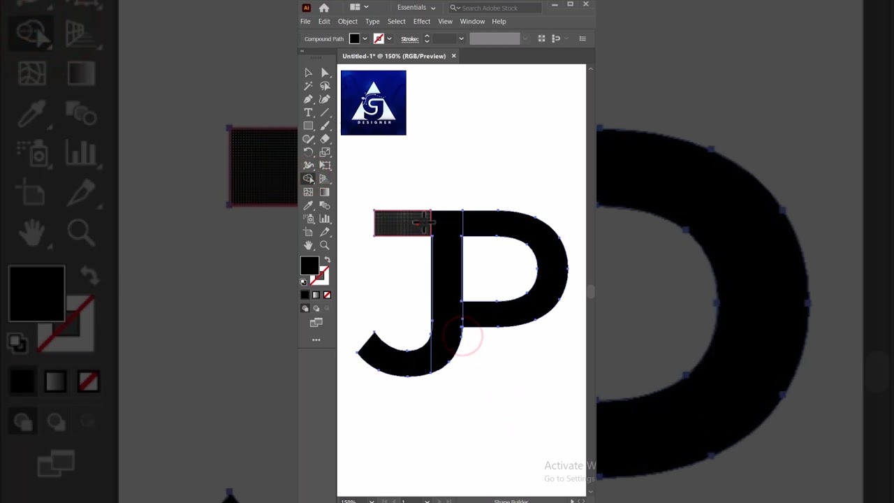 JP LetterMark Logo Design Adobe Illustrator #Agdesigner #illustrator #graphicdesign